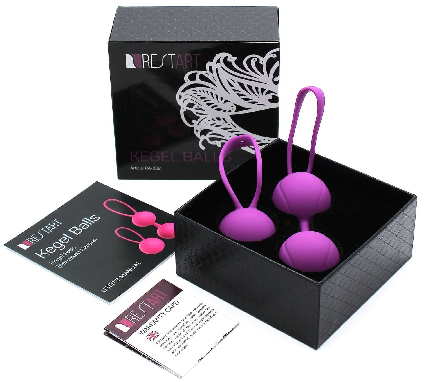 Вагинальные шарики Kegel Balls (шарики Кегеля) фиолетовый RA-302_f