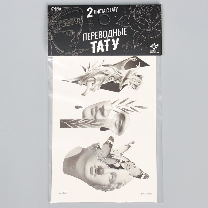 Переводные татуировки «Скульптура», временные, 2 листа, тату — 7 шт.