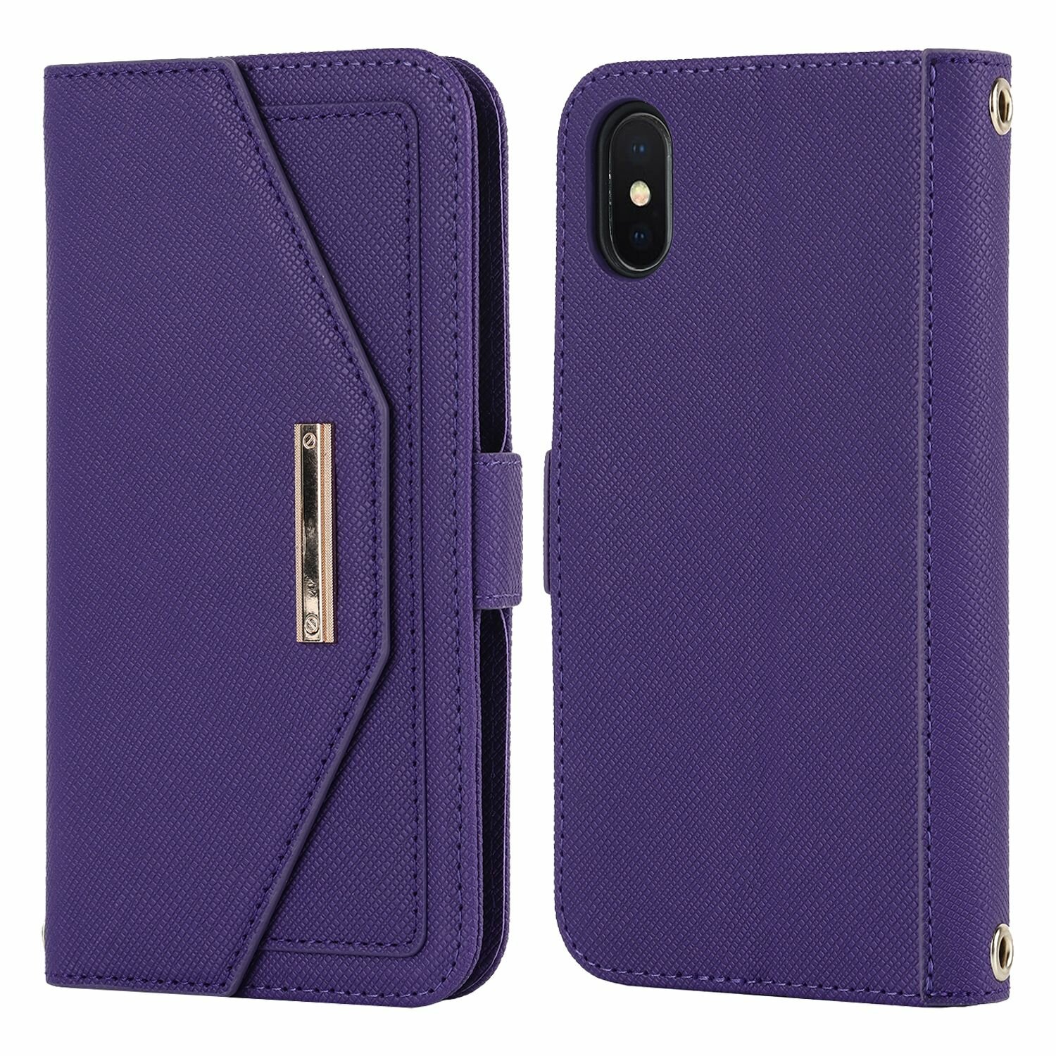 Чехол для iPhone X Микки Бич искусственная кожа фиолетовый