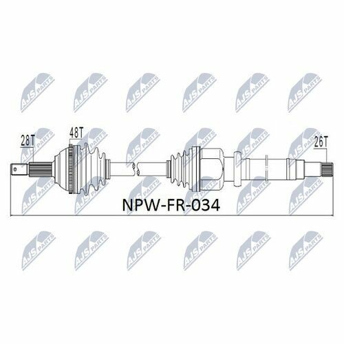 Вал приводной Nty NPWFR034 для Ford TRANSIT