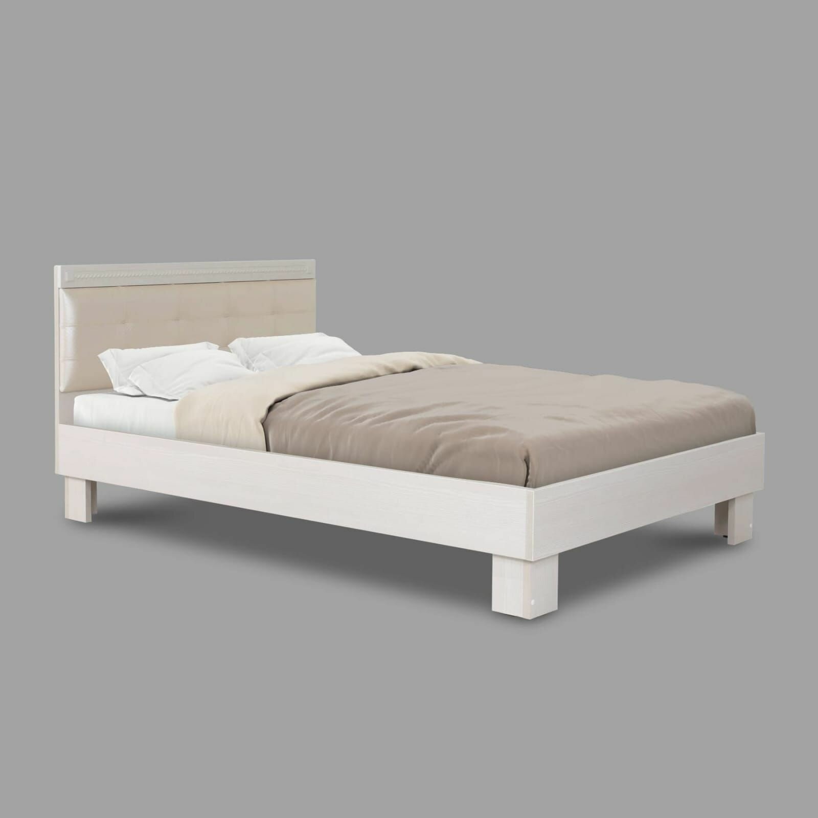 Азалия №1200М NEW (Кровать 1200) (бодега белый/белый пунто)