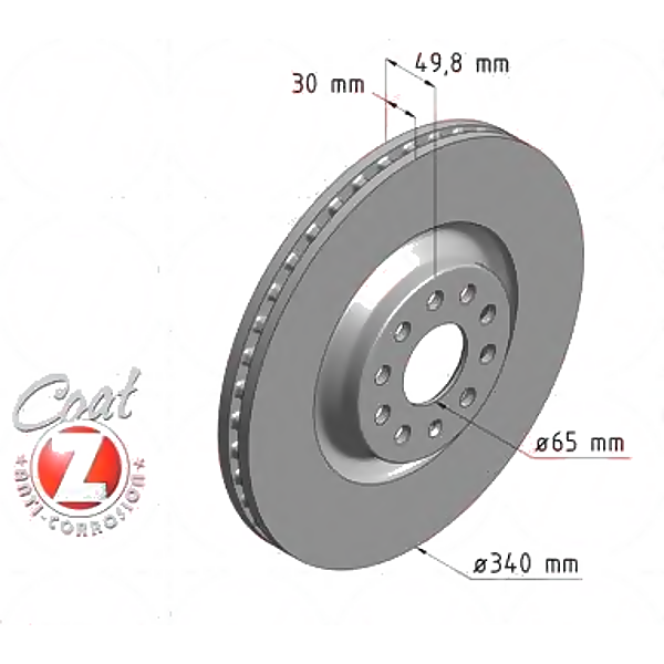 ZIMMERMANN 600.3243.20 (1K0615301AD / 3C0615301C / 8S0615301) диск торм Audi (Ауди) a3 / VW Passat (Пассат) / cc