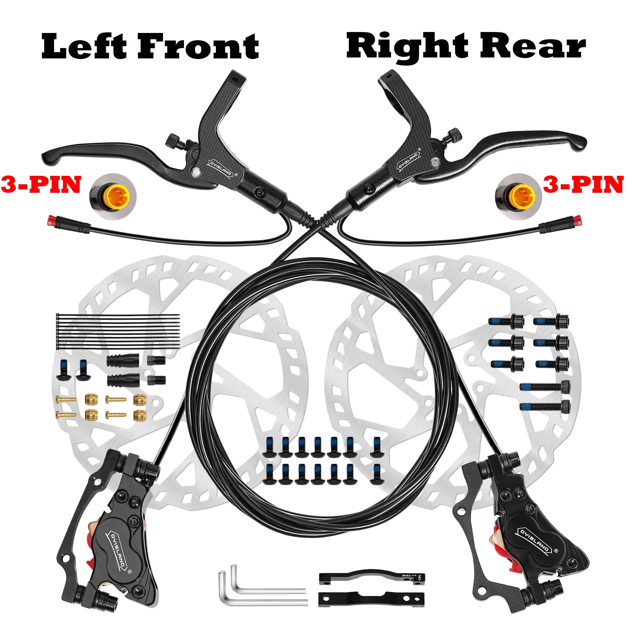 Гидравлический дисковый тормоз DYISLAND LD4X-300 с 4 поршнями для 3Pin-LD4X-300-Brake