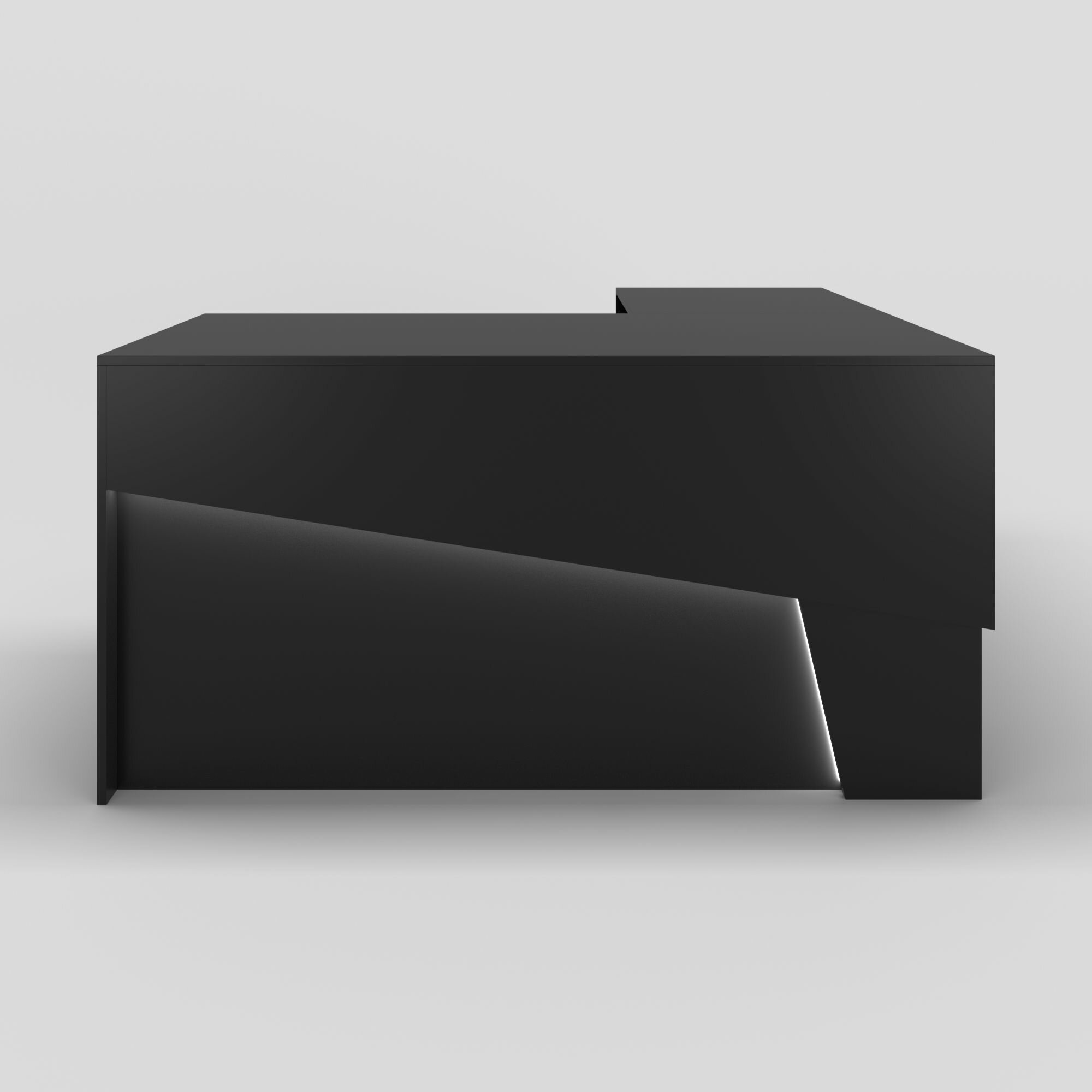 Письменный стол угловой "Скос" , Черный, 1800х1200х750, С Подсветкой RGB Premium