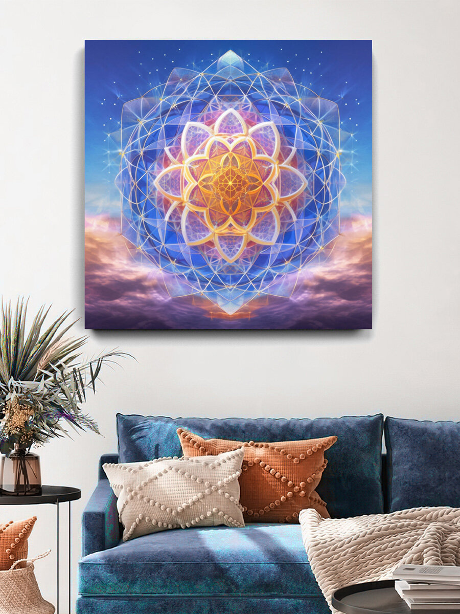 Картина на холсте "Мандала Защита Ангела" 50х50 см