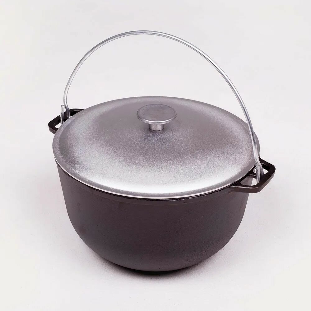 Казан Гардарика походный 12л. с алюминиевой крышкой 1512-6 чугун