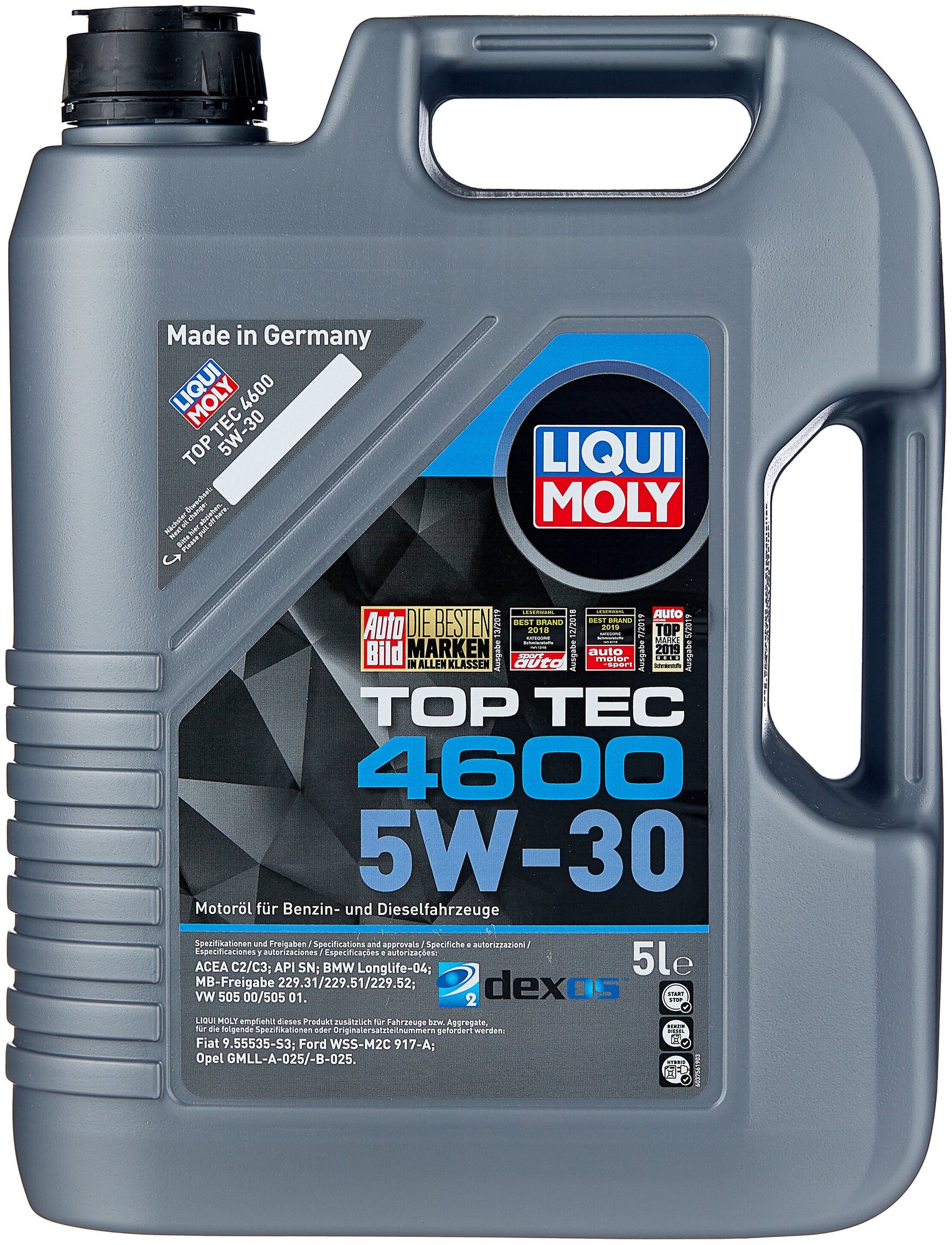 5W-30 Top Tec 4600, 5л ( НС-синт. мотор. масло) Liqui Moly 2316