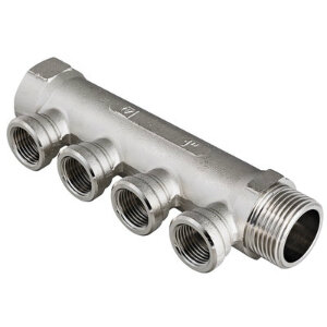 Коллекторный блок 4 выхода х 3/4х 1/2 ВР (2/36) Valtec VTc.550. N.0504