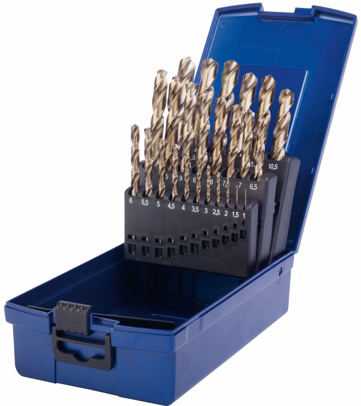 Набор сверл по металлу NORGAU Industrial из быстрорежущей, легированной кобальтом стали HSSE, 1-10 мм, 19 предметов в кейсе