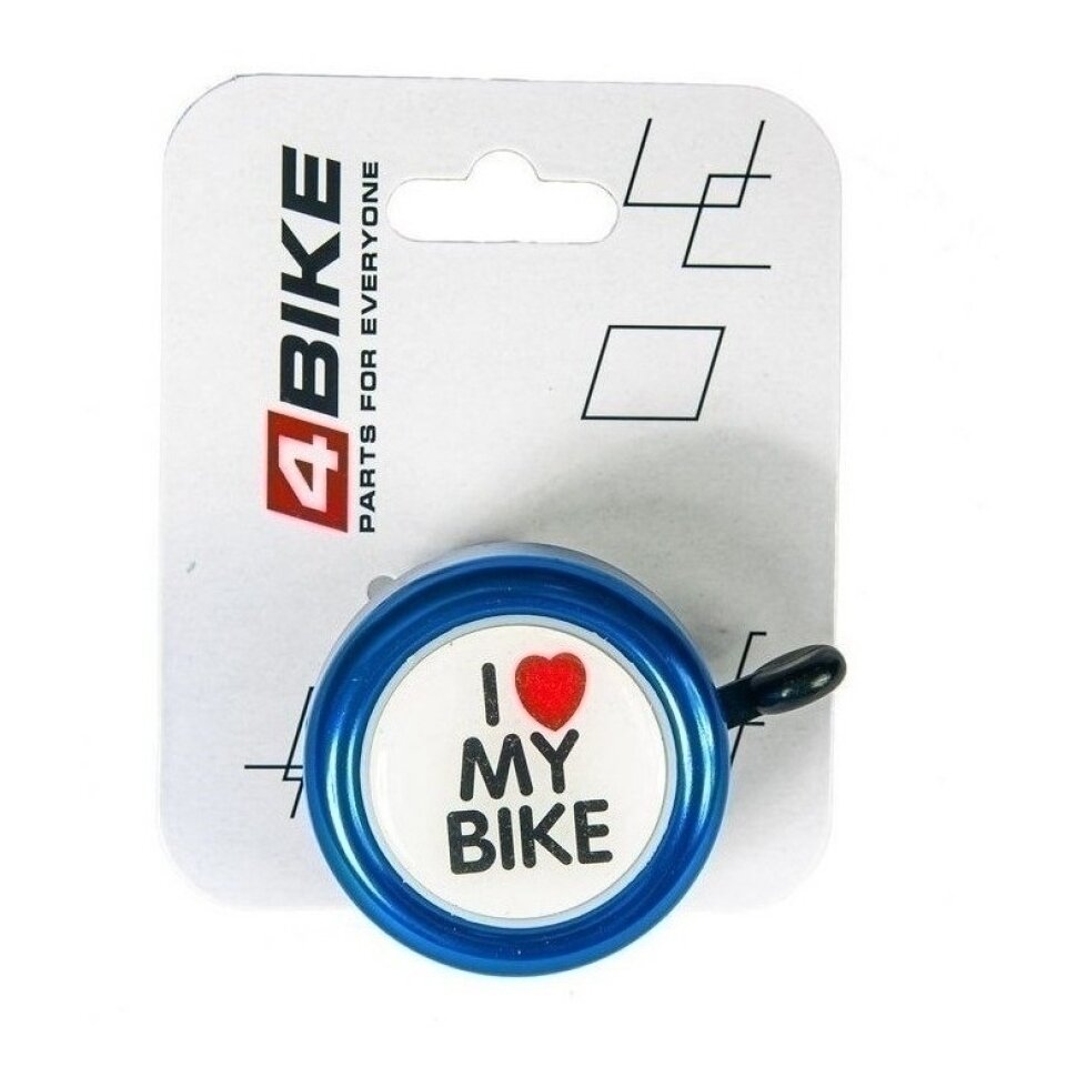 Велозвонок 4BIKE BB3202 алюминий+пластик, D-54мм, голубой