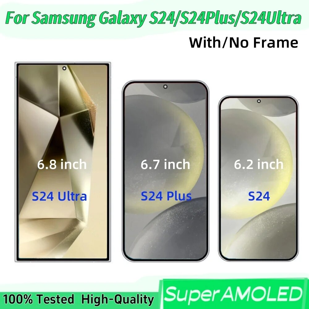 Super AMOLED 5G S24Ultra S928 ЖК-дисплей для Samsung Galaxy S24/S24 Plus 5G Дисплей с цифровым преобразователем сенсорного экрана S24 S921 S24+S926 с рамкой S24Plus PurpleFrame