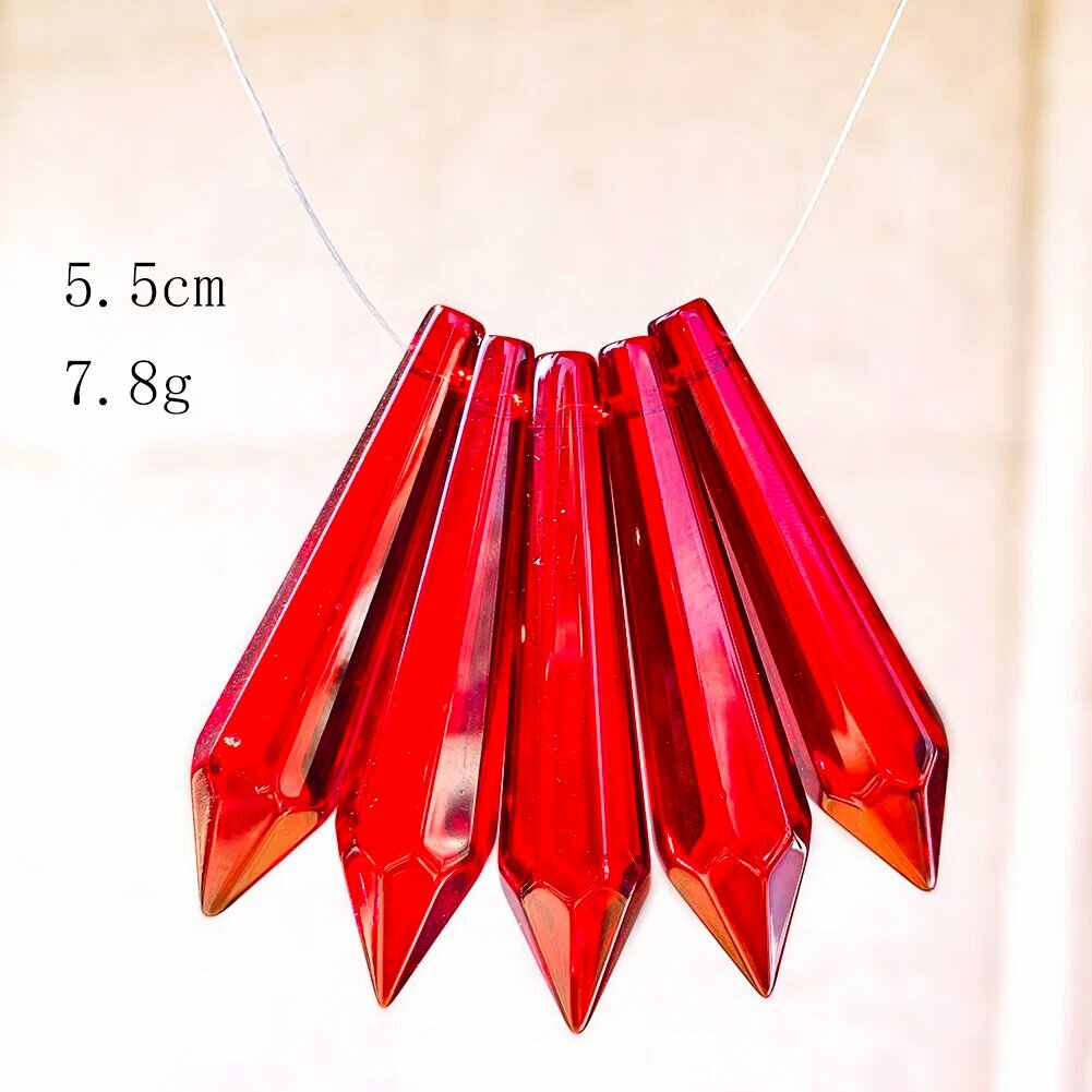 Хрустальные подвески 5 шт. Красный, 5PC Bright red