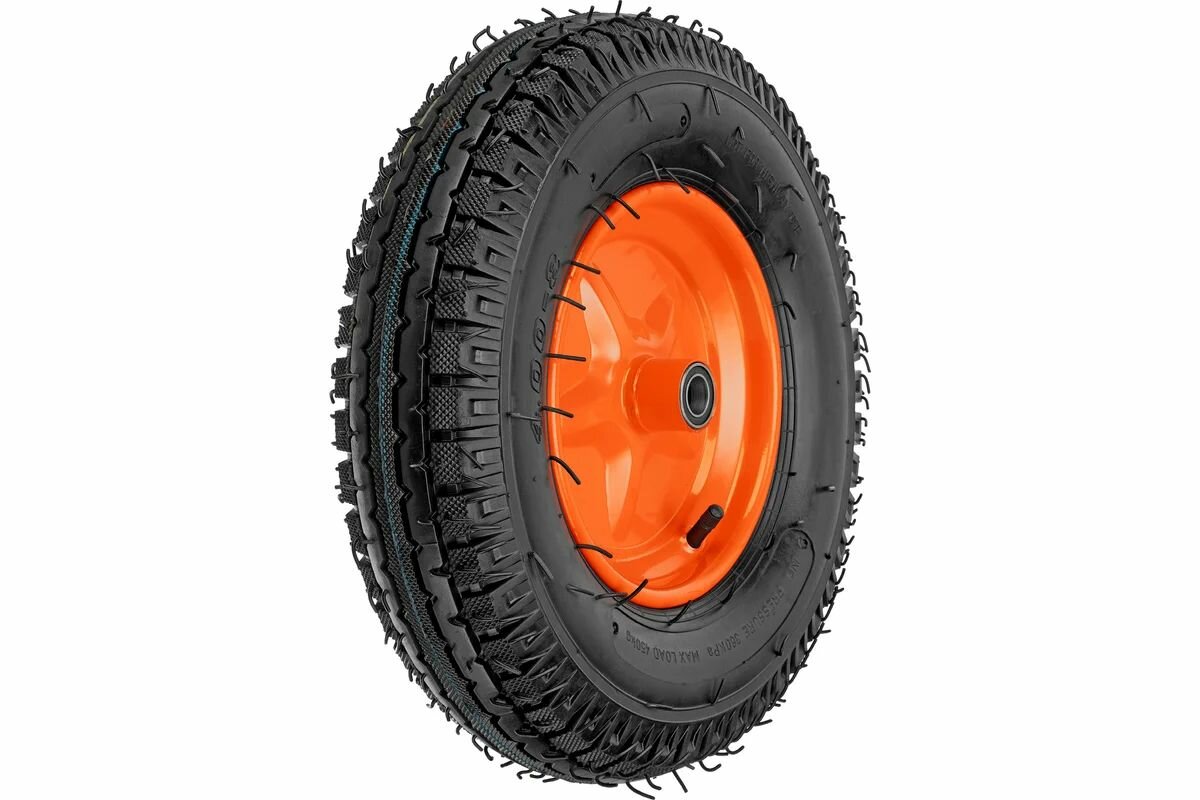 Колесо пневм. усилен. шина 8PR, 4.00-8 D400мм, подш. внут. диам. 20мм, длина оси 90мм// Palisad