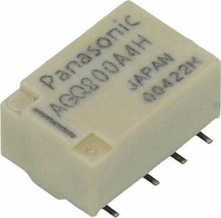 Реле PANASONIC AGQ200A4H электромагнитное DPDT Uобмотки 4,5ВDC 0,3A/125ВAC 145Ом 1 шт