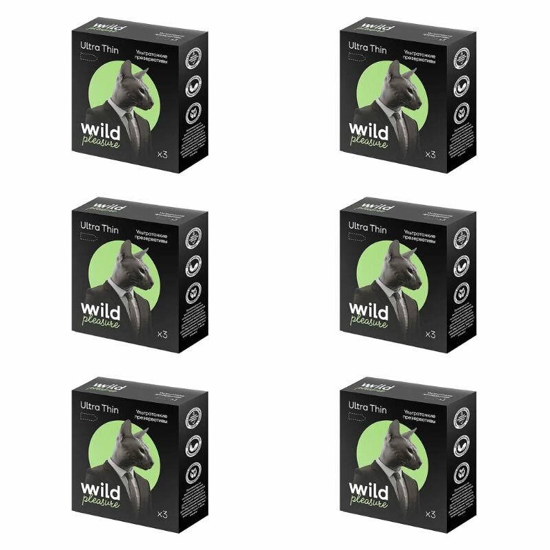 Wild Pleasure Презервативы, Ультратонкие, 3 штуки в упаковке, 6 уп.