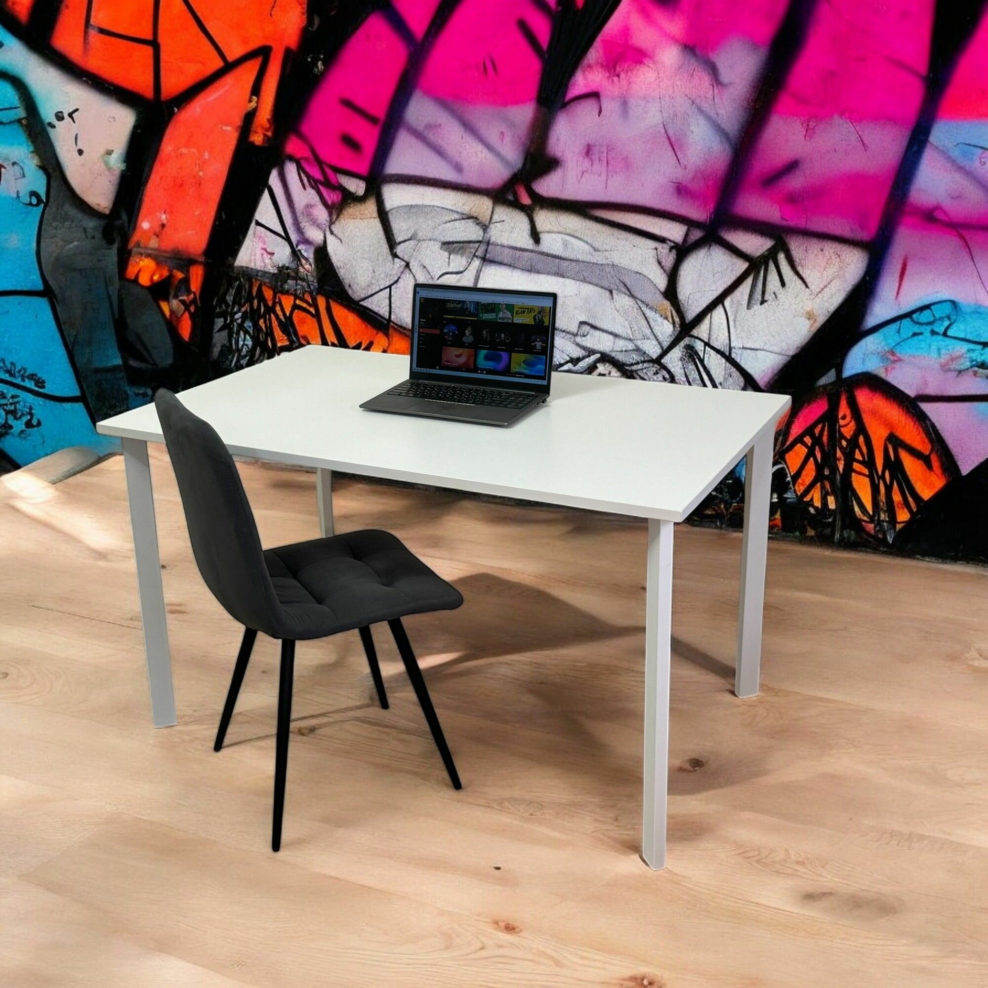 Игровой компьютерный стол/ цвет столешницы Белый, 120*70 см. Ножки белые