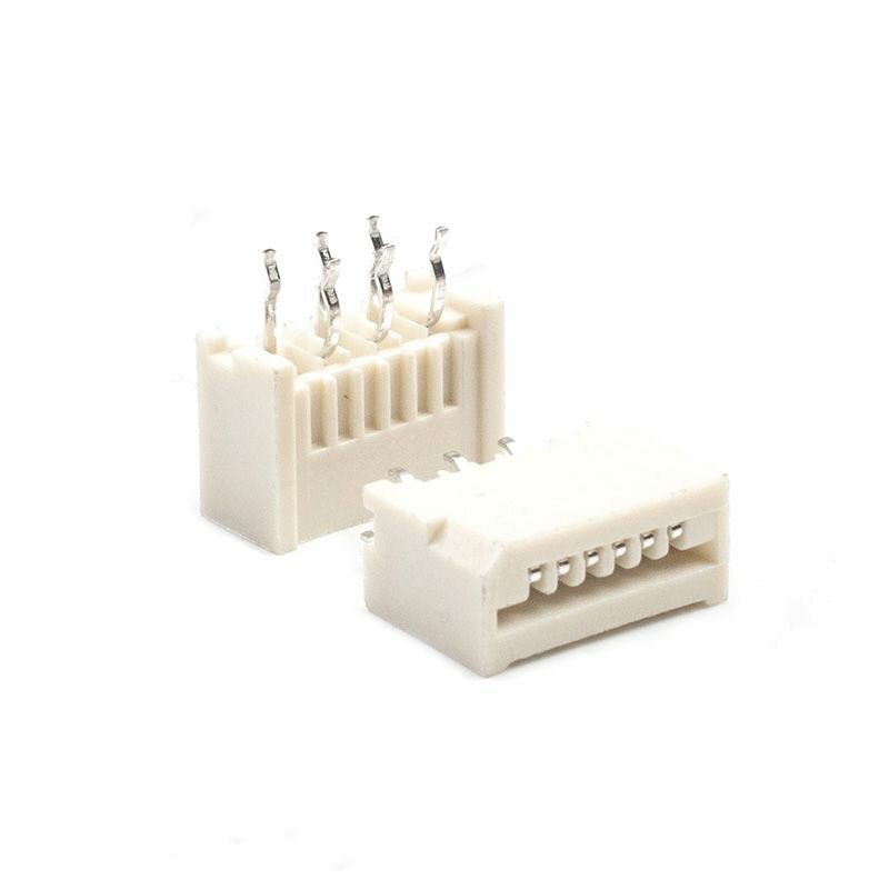 Коннектор для FFC FPC шлейфа 6Pin шаг 1.25mm вертикальная дислокация 1шт