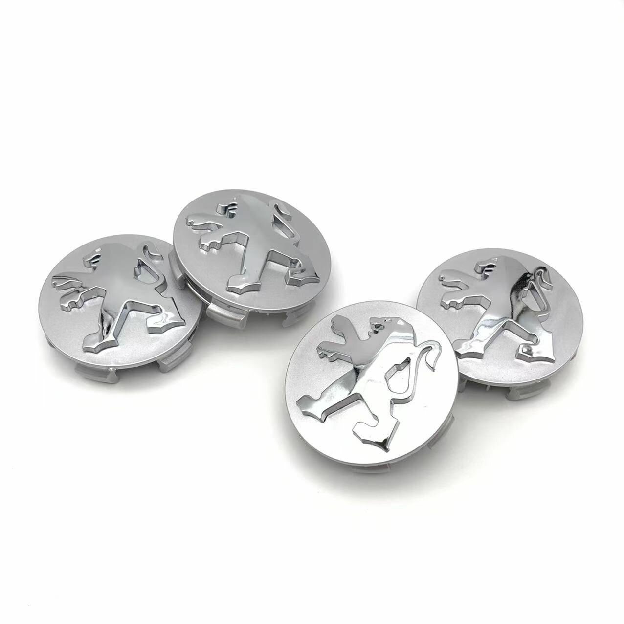 Колпачки заглушки на литые диски Peugeot 60/57/13 мм, 4 шт. На диск Пежо влезут.