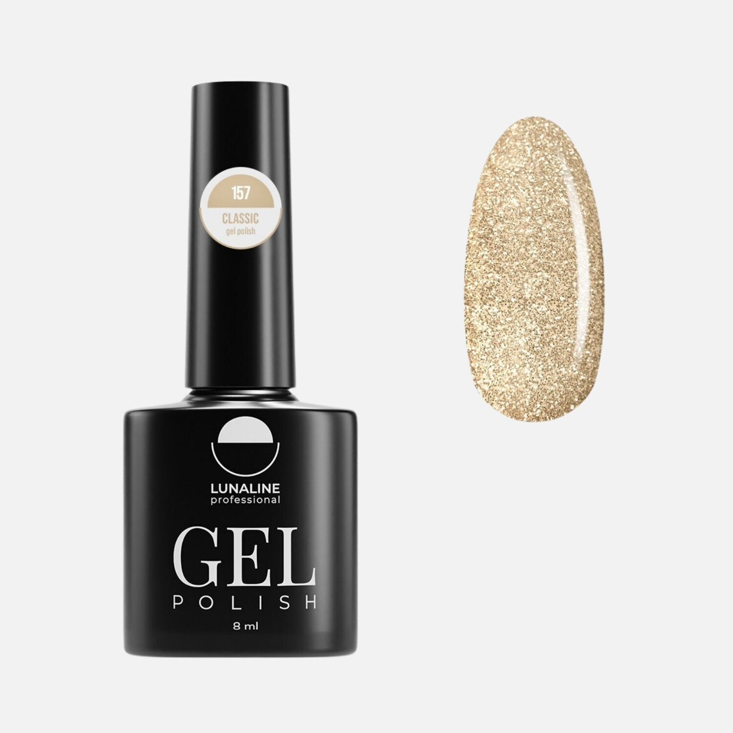 Гель-лак LunaLine №157 8 мл классическая коллекция, золотой с шиммером без эффекта