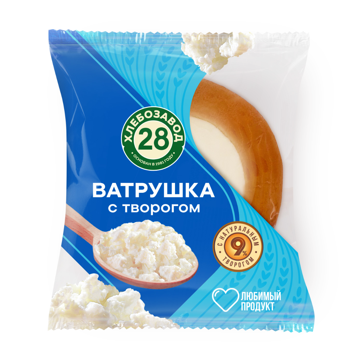 Ватрушка с творогом «ЗеленоГрад хлеб», условия хранения: от +6 до +25 °C, 80 г