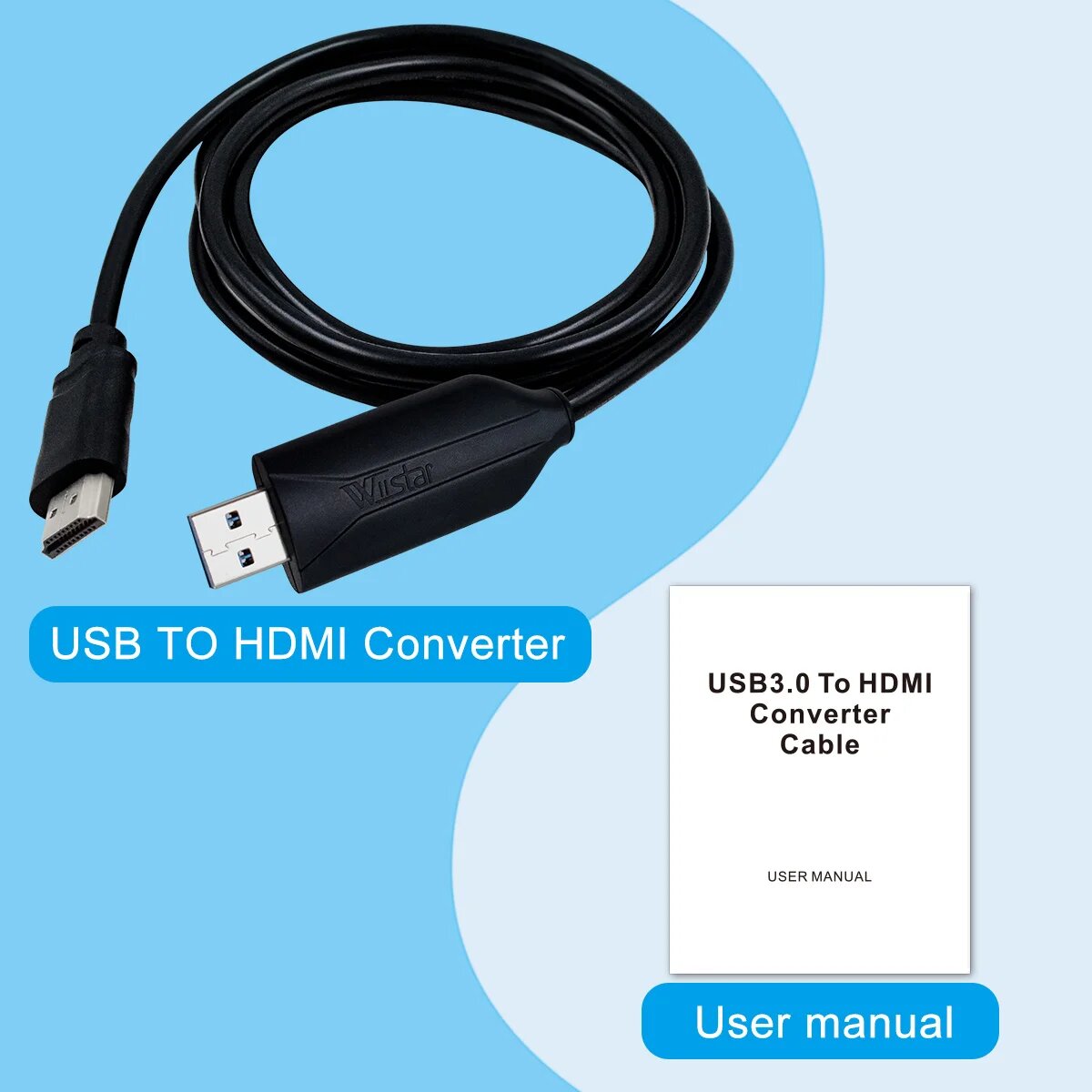 Адаптер USB-HDMI для монитора Windows 7/10 / 8, Mac, Android. Конвертер HDMI USB 3,0 для ноутбука, адаптер USB HDMI для кабеля