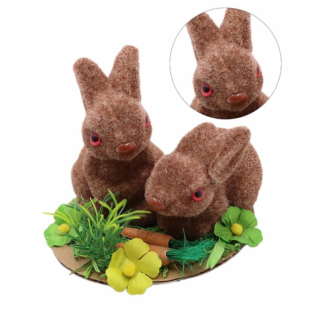 Пасхальные пенопластовые фигурки кроликов с морковью, маленькие украшения в виде животных, декор для садовых рабочих столов, фото-украшения