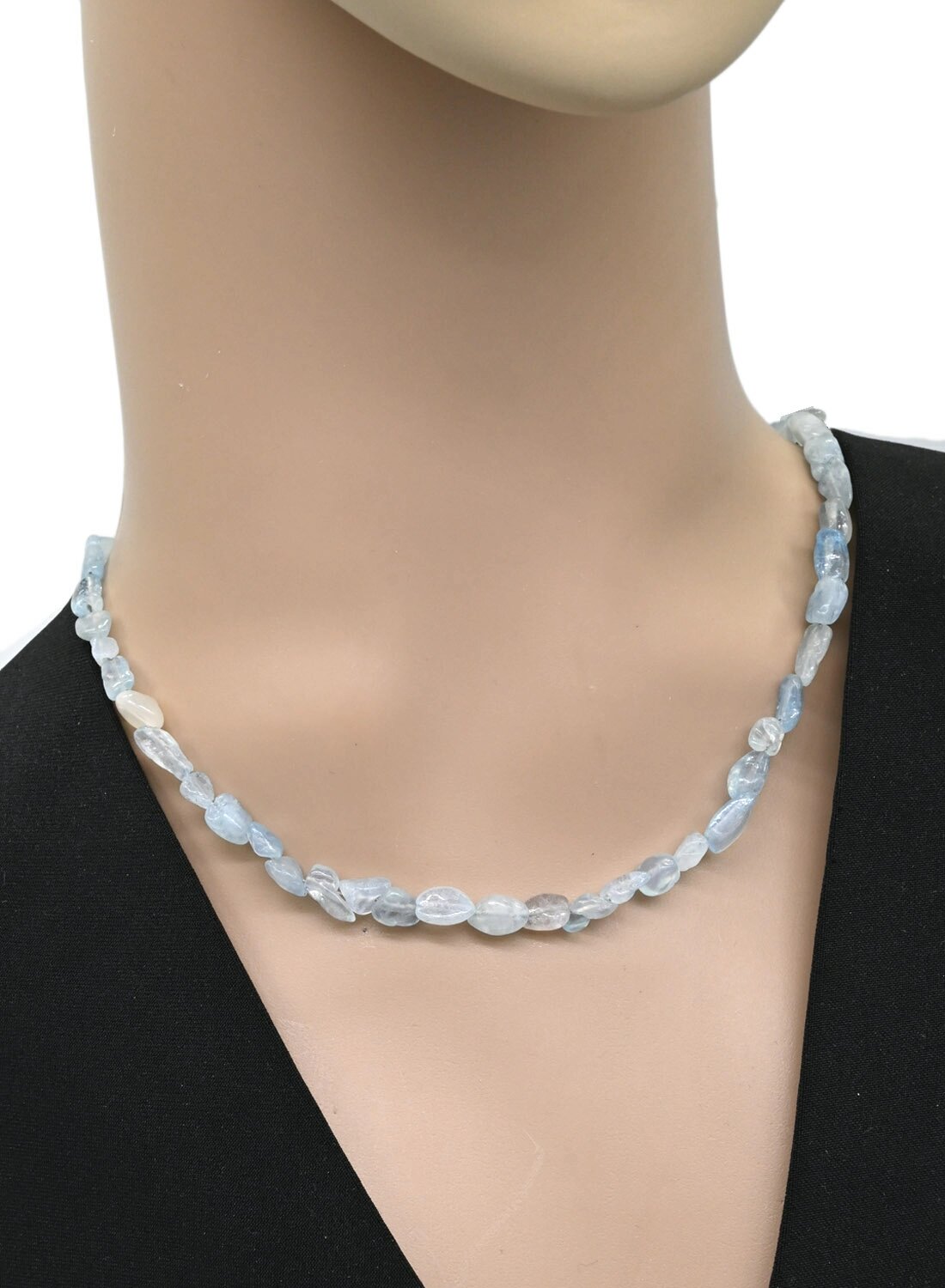 Бусы, аквамарин