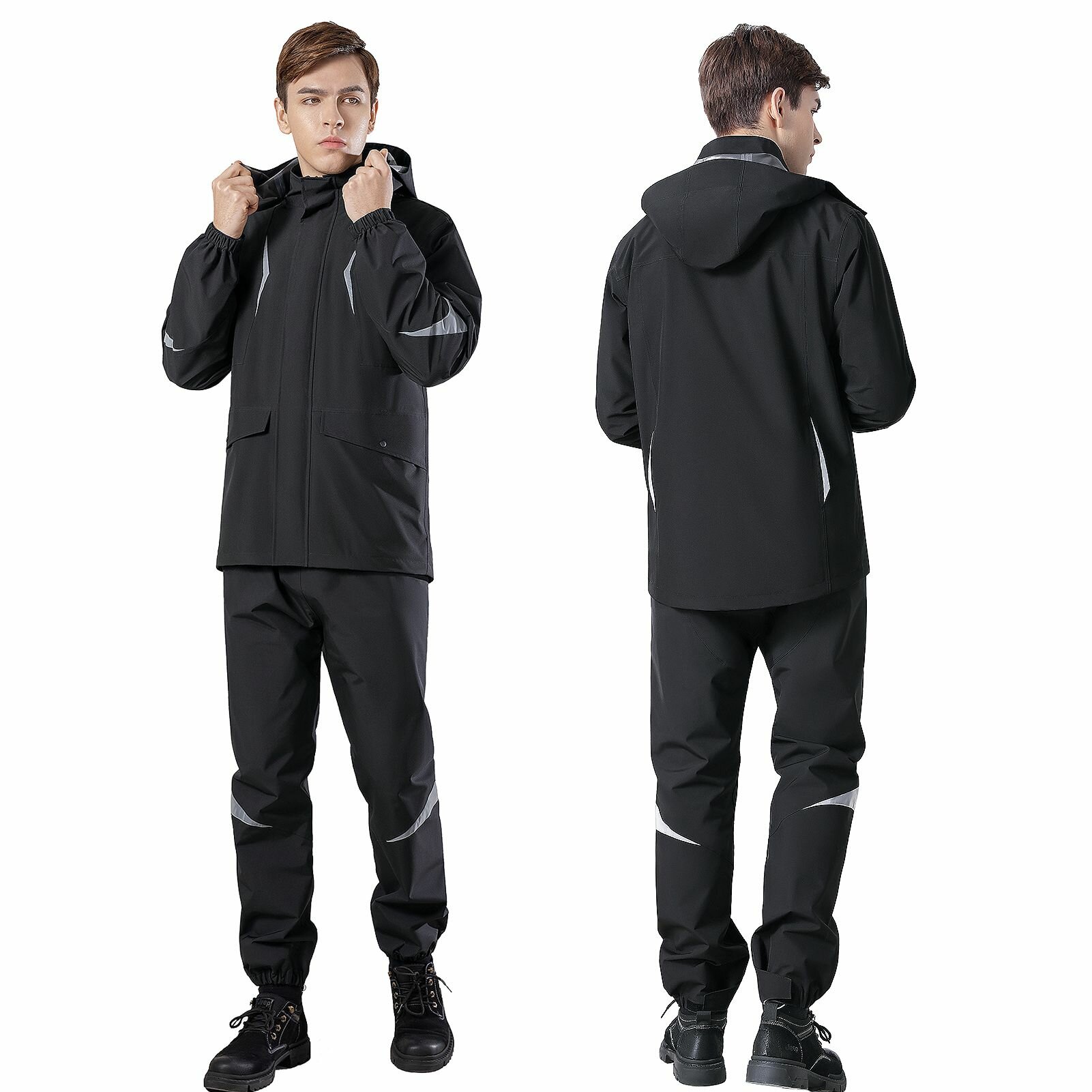 Мужской мотоциклетный дождевик, водонепроницаемая экипировка для езды, светоотражающий комплект, модная куртка-дождевик для активного отдыха, пончо, защитный костюм для мужчин.