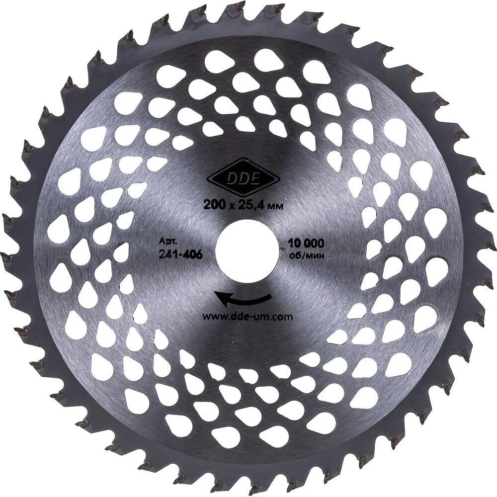 Диск WOOD CUT (200х25.4/20 мм; 40 зубьев) для кусторезов DDE 241-406, для реза крупных кустарников — фото 1