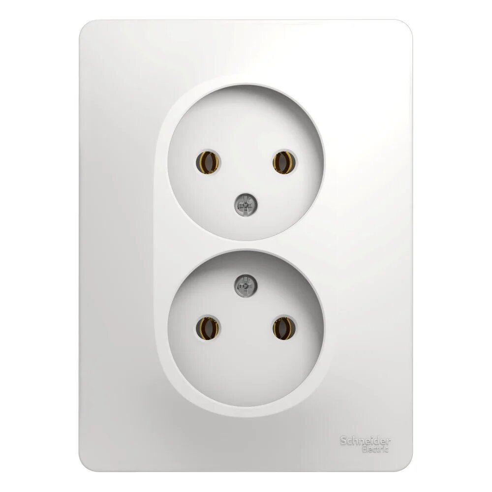 Розетка Systeme Electric 2-м GLOSSA без заземления, белая SchE, для сетей