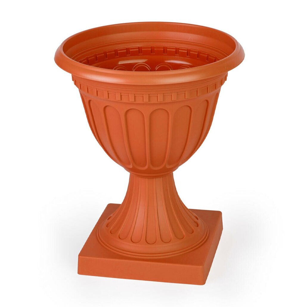 Вазон Олимпия 18л на высокой ножке, коричневый, пластиковый, стильный