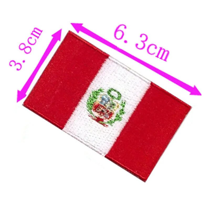 Нашивка с вышивкой флага Перу 6.3см