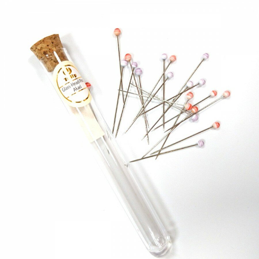 THN-098e Булавки со стеклянными головками для шитья Akari 0,5*35мм, Tulip
