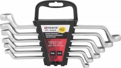 Набор гаечных накидных изогнутых ключей Thorvik W2S6PR серии ARC, 8-19 мм, 6 предметов