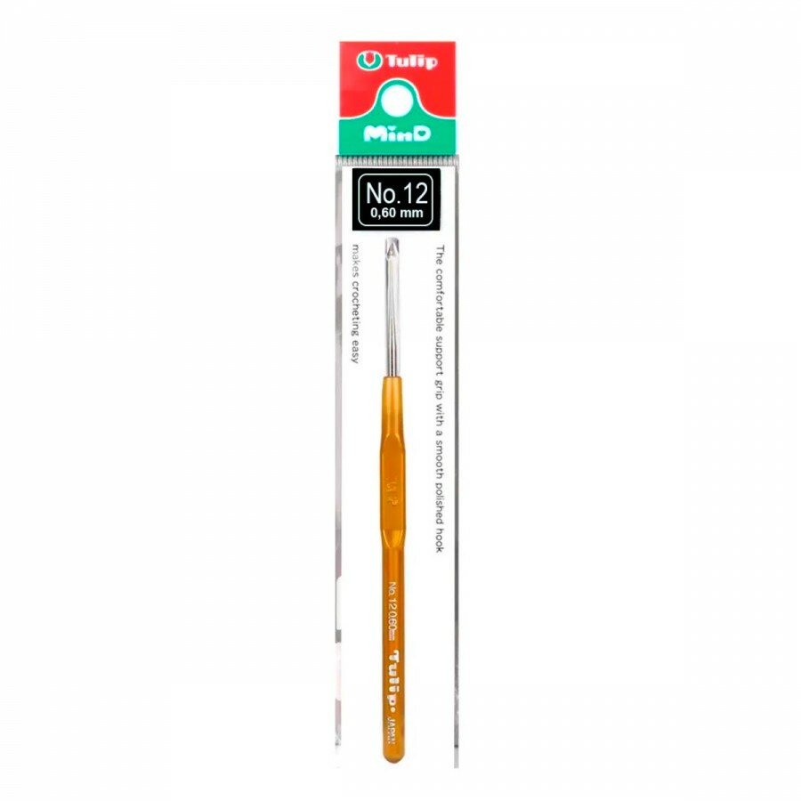 Крючок для вязания с ручкой MinD 0,6мм, сталь/пластик, золотистый, Tulip, TA-1049e