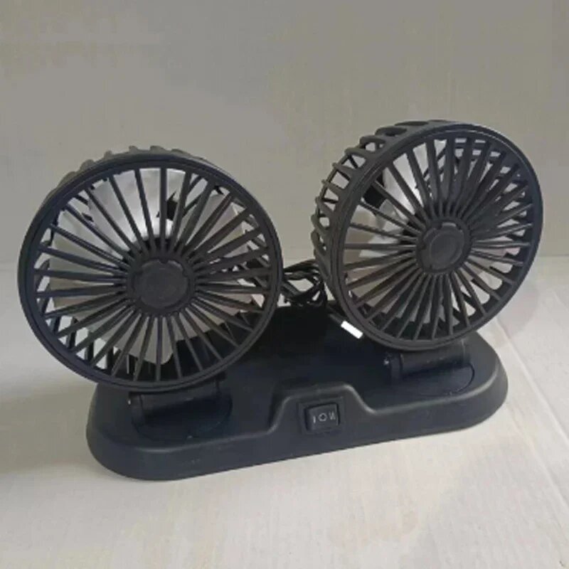 Двухголовочный авто вентилятор 5V Black, USB