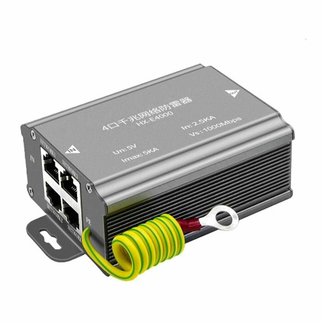 4-канальный Ethernet грозозащитный разрядник POE, 1000 Мбит / с