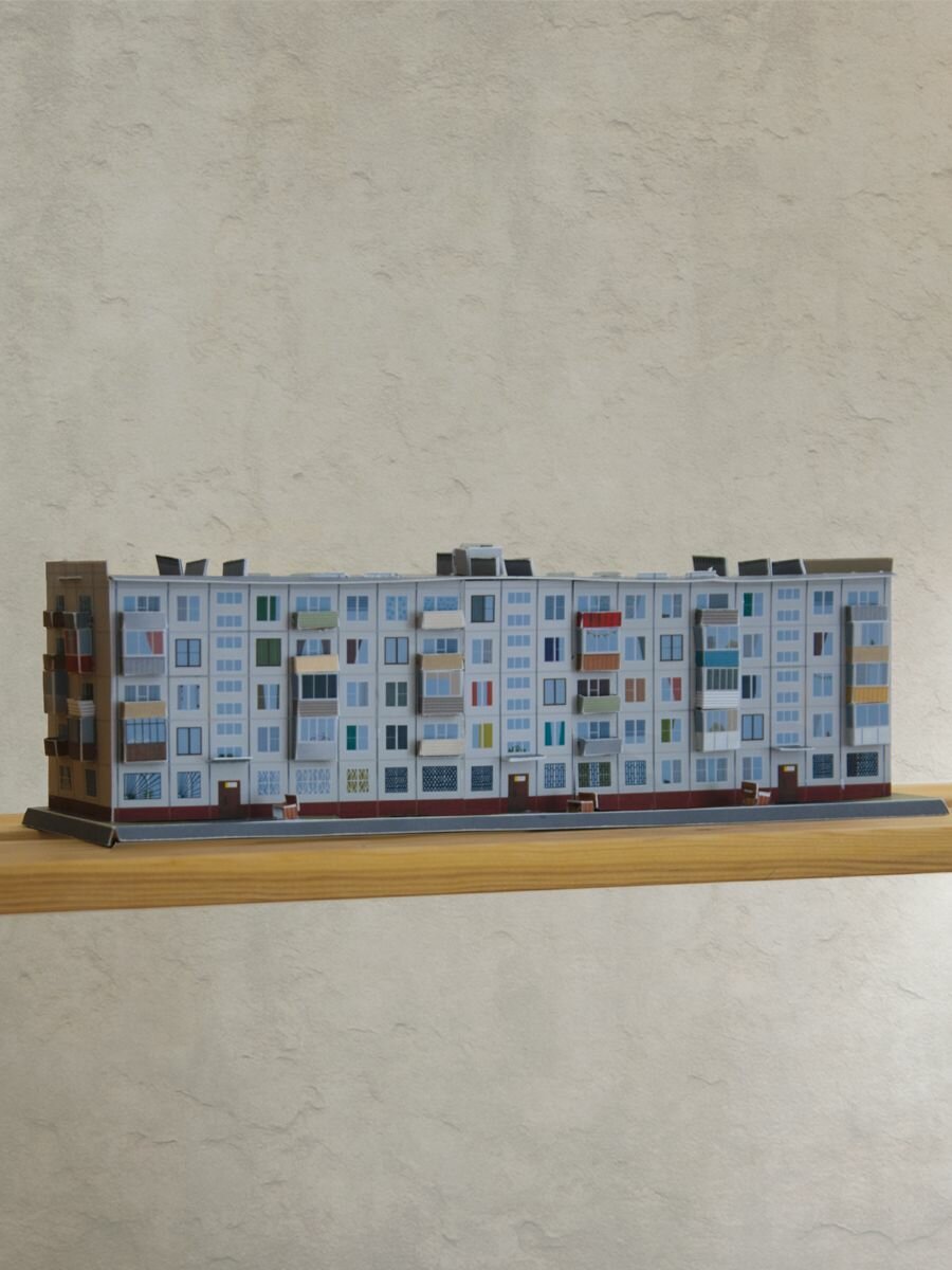 Хрущевка. Сборная модель без клея и ножниц. Панельная пятиэтажка