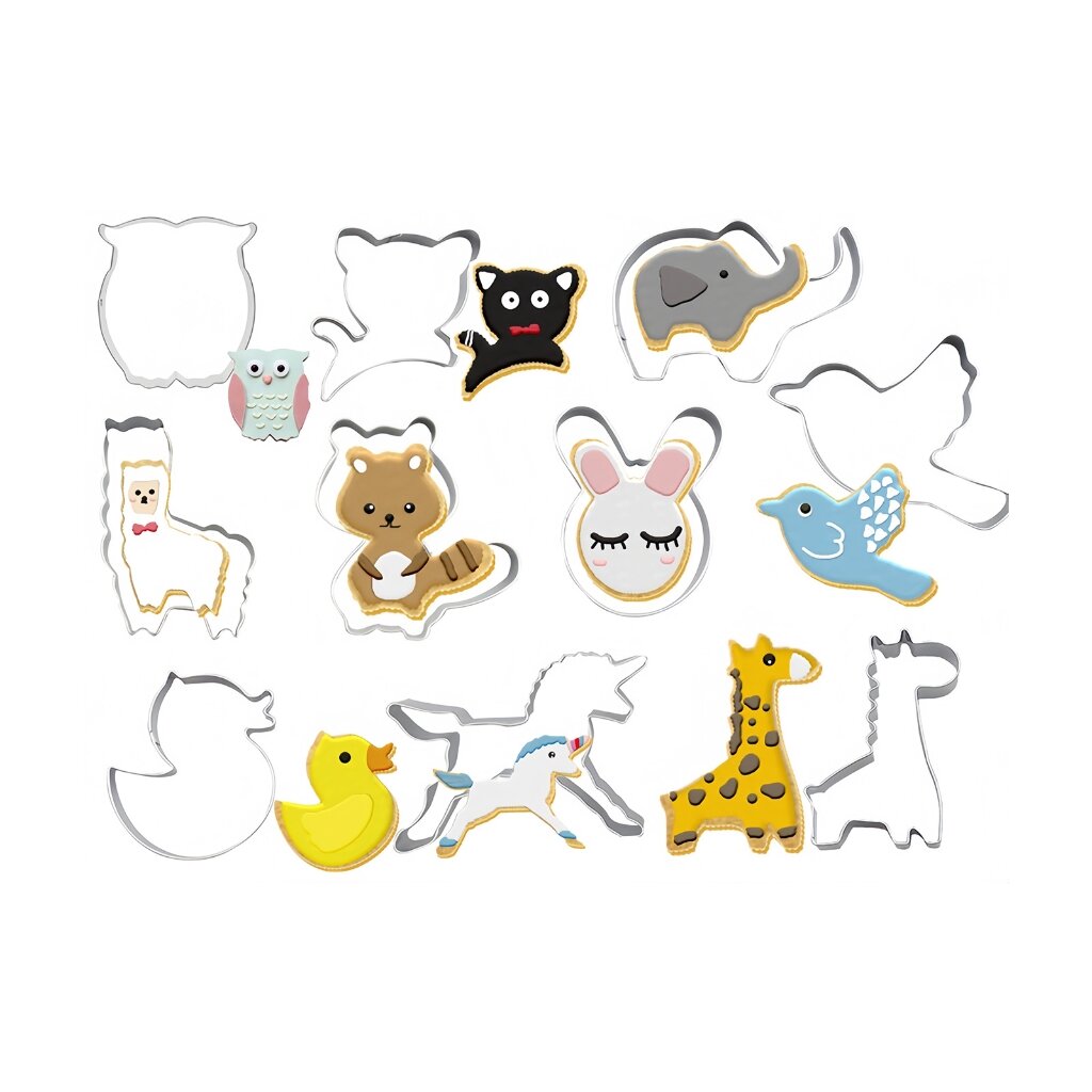 10шт Формы Для Печенья В Форме Животных Из Нержавеющей Стали Формочки Для Печенья Формы Для Выпечки