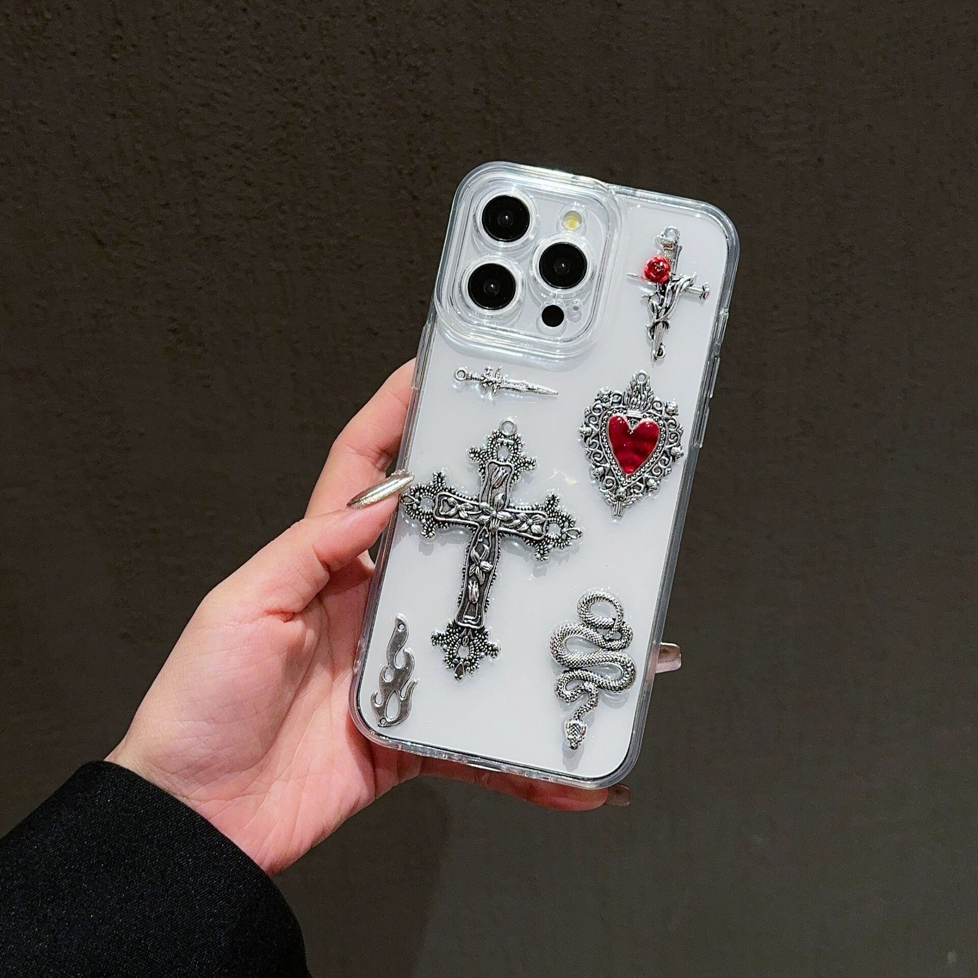 Винтажный чехол с крестом и сердцем для iPhone 12, защитный, тонкий, ударопрочный, премиальное качество, идеальная
