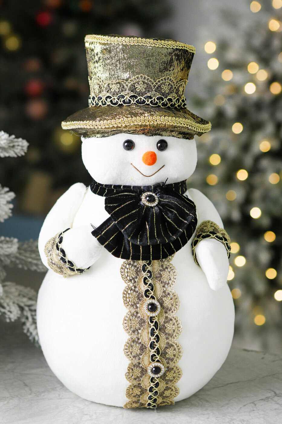 Декоративная фигура снеговик айнар, текстиль, 39 см, Винтер Деко (Winter Deco) 1135273