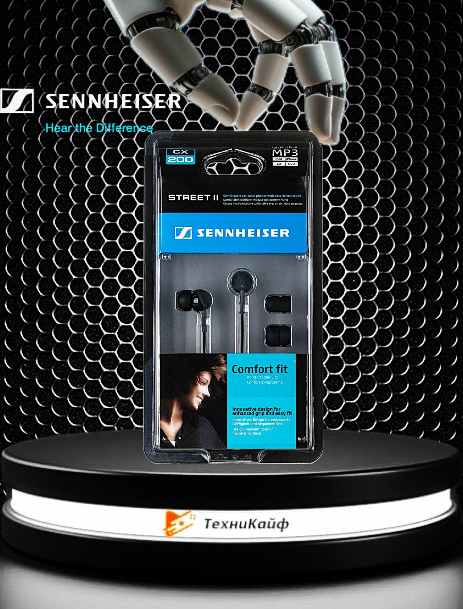 Sennheiser Наушники проводные, 3.5 мм, черный, серый