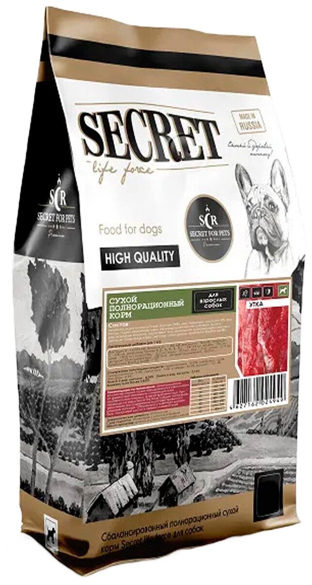 Сухой корм SECRET LIFE FORCE для взрослых собак всех пород с уткой (2 кг)
