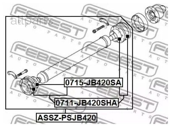 FEBEST ASSZ-PSJB420 Вал карданный SUZUKI GRAND VITARA/ESCUDO JB416/JB420/JB627 2006- FEBEST ASSZ-PSJB420