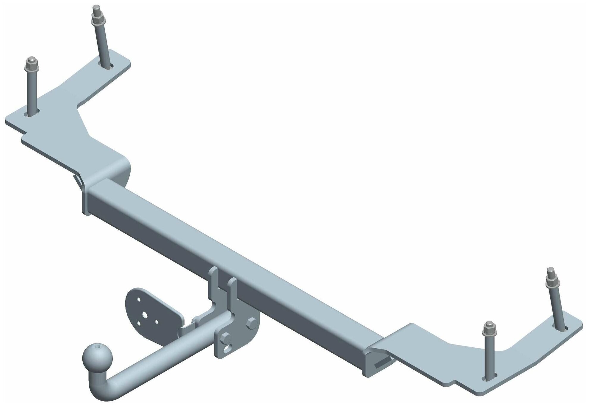 Фаркоп Avtos на SSANG YONG ACTYON II (2007)(паспорт и сертификат в комплекте)(без электрики)SY 010 (90x20x16)
