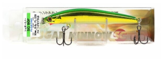 Воблер Bassday Sugar Minnow SG 90F M-99 Gold Green