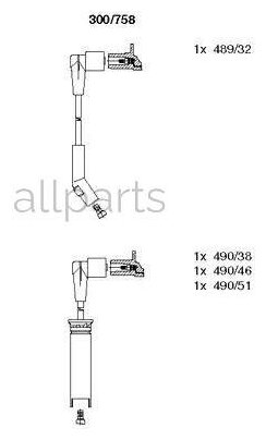 BREMI 300/758 Провода в/в к-т Daewoo Lanos 1.5 97-