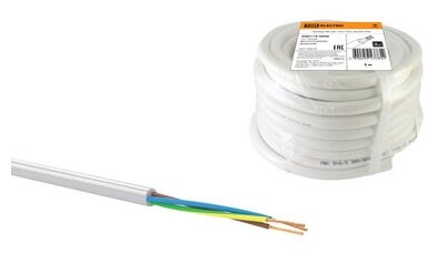 Провод ПВС 3х2,5 ГОСТ, белый, TDM (Артикул: 4100013311)