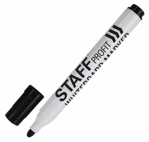 Маркер стираемый для белой доски черный, STAFF Profit WBM-644, 2,5 мм, 151644