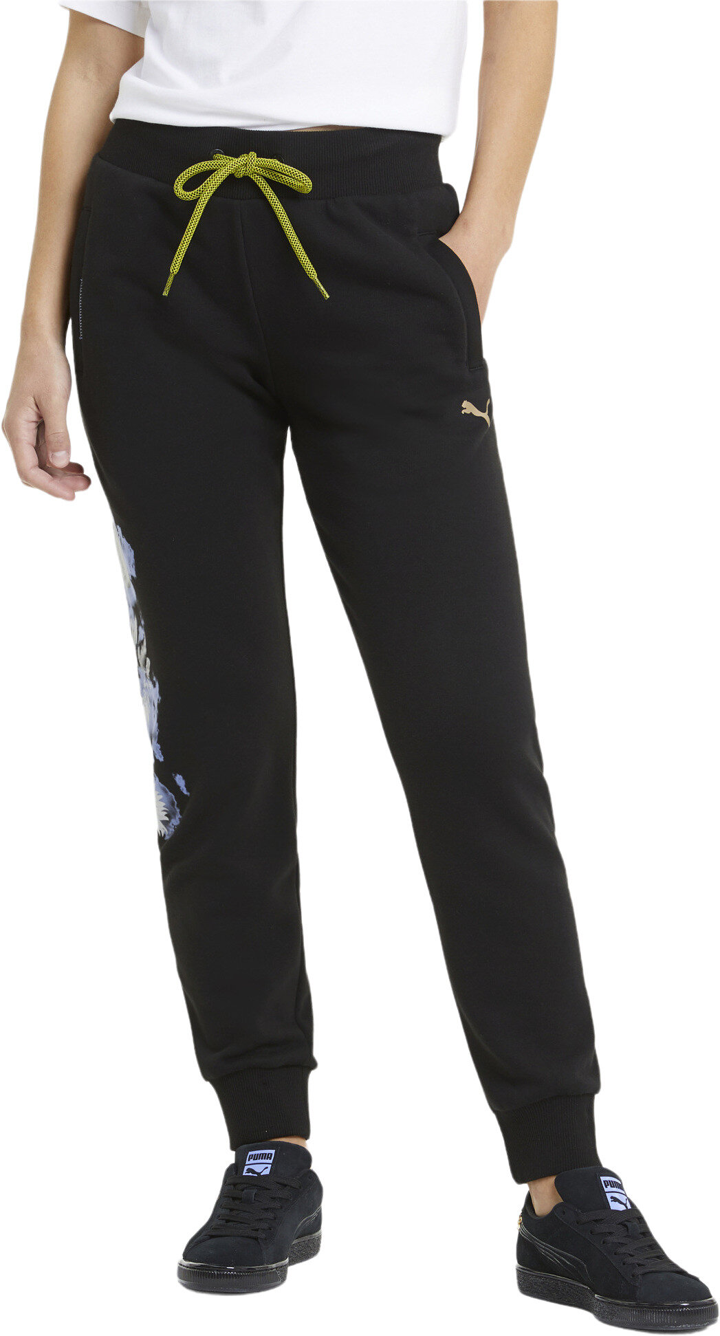 Брюки PUMA Evide Knit Track Pants, размер s, черный — фото 1
